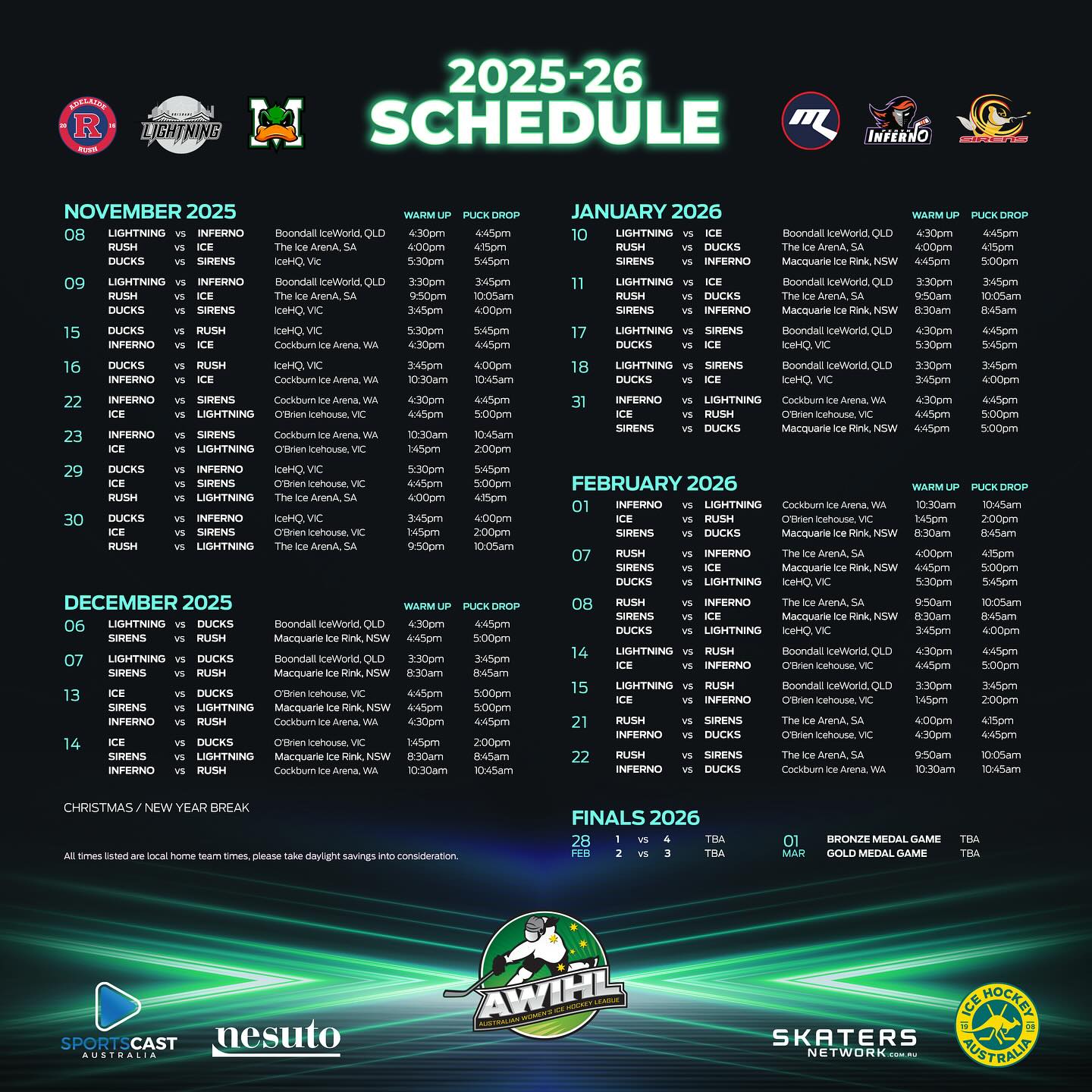 New 60 game season as AWIHL release 2025/26 season schedule - Andrew ...